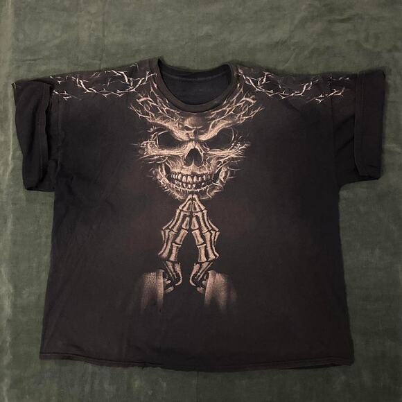 grunge | Shirts | Y2k Skull Demon Graphic Tee | Poshmark